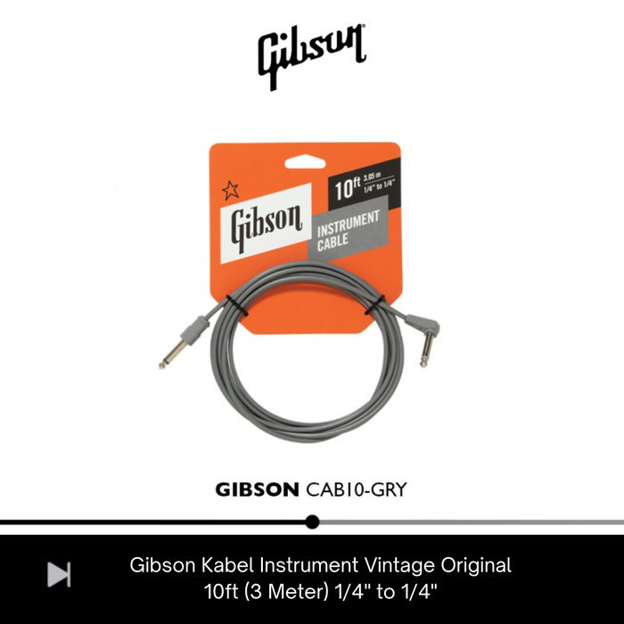 Jual Gibson Kabel Instrument Vintage Original 10ft (3 Meter) 1/4" to 1/ ...