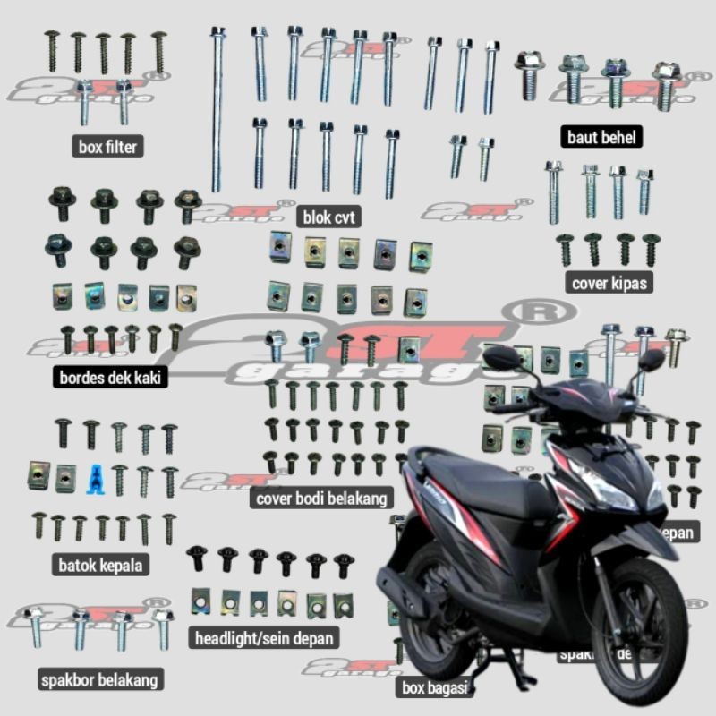 Jual Baut Bodi Lengkap Fullset Honda Vario 110 Fi / Vario Agnes 2014 ...