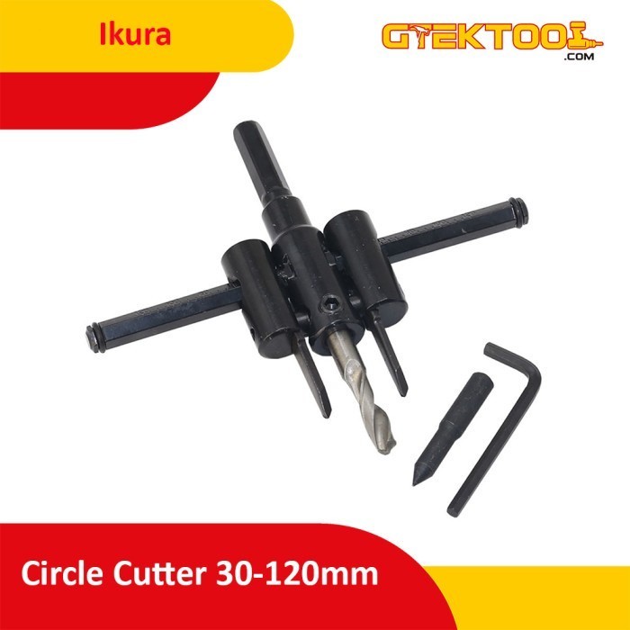 Jual Ikura Mata Bor Kayu Jangka 30-120mm Adjustable Circle Hole Saw ...