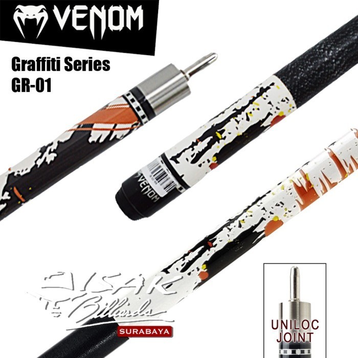Jual Venom Pool Cue GR-01 - Graffiti Uniloc Series Billiard Stick ...