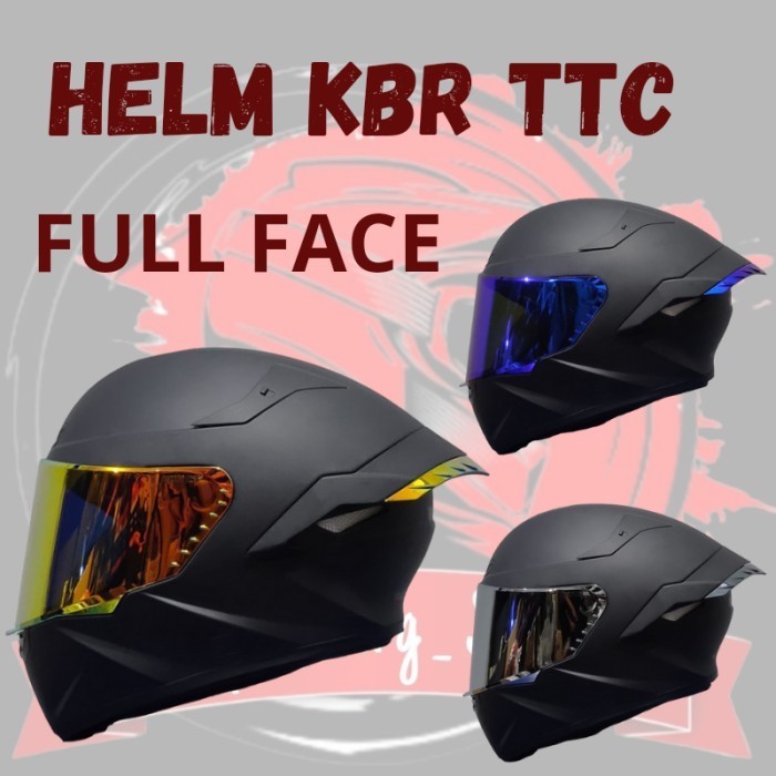 Jual HELM KBR TT COURSE FULL FACE POLOS HITAM DOFF BLACK DOFF SNI ISLE ...