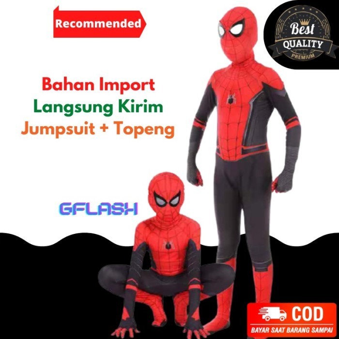 Jual Baju Kostum Anak Spiderman Impor Costume Superhero Cosplay Spider | Shopee Indonesia