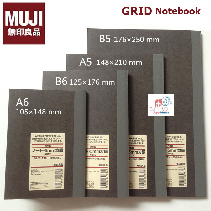 Jual MUJI - Grid Notebook - buku catatan kotak - notes | Shopee Indonesia