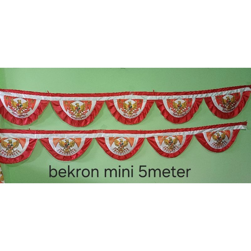 Jual BENDERA BEKRON MERAH PUTIH/BEKRON MINI 5METER/BACKGROUND MERAH ...
