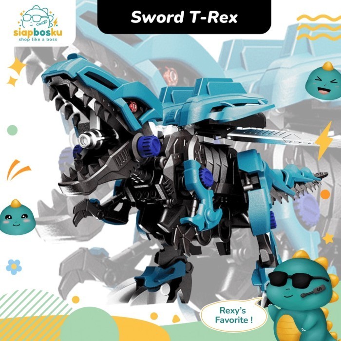 Jual Mainan Combat Robot Dinosaurus Besar Diy Action Figure - Sword T ...