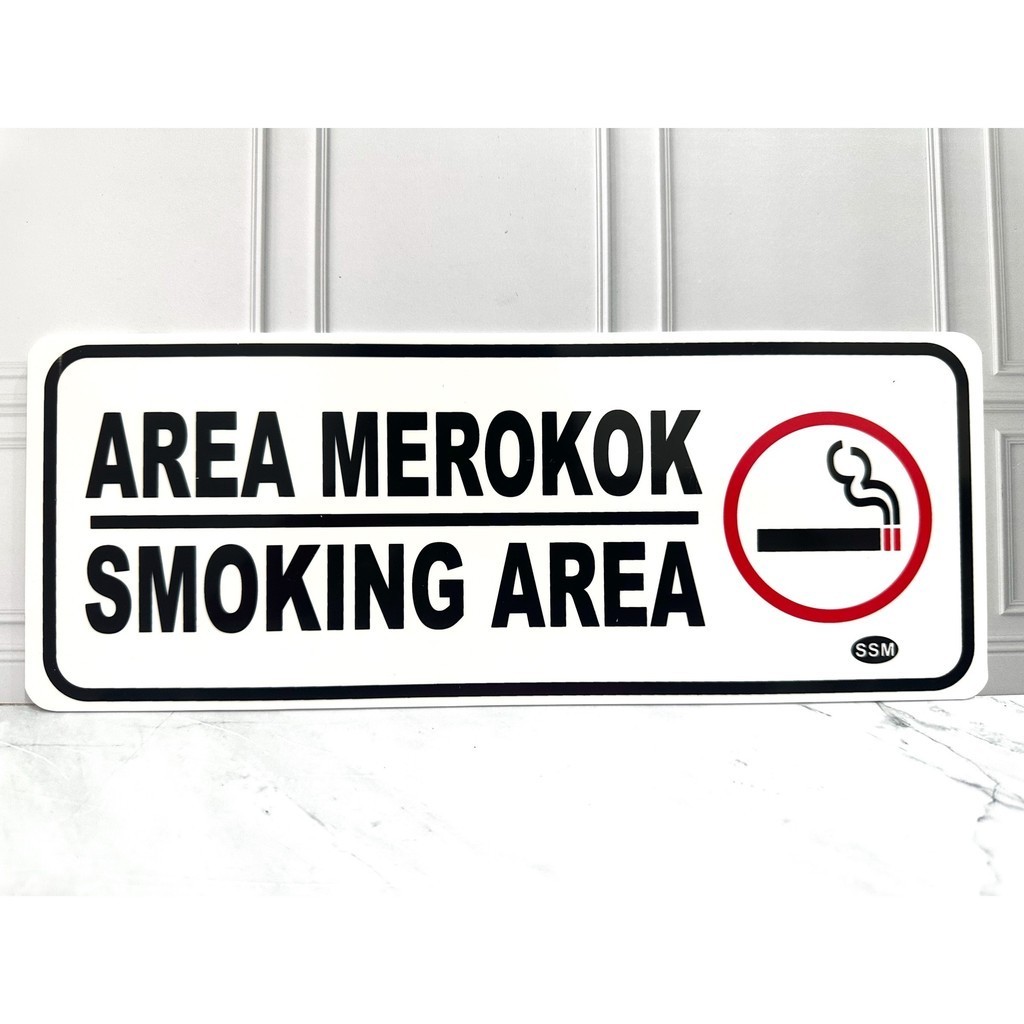 Jual Sign Board Akrilik BESAR AREA MEROKOK SMOKING AREA | Shopee Indonesia