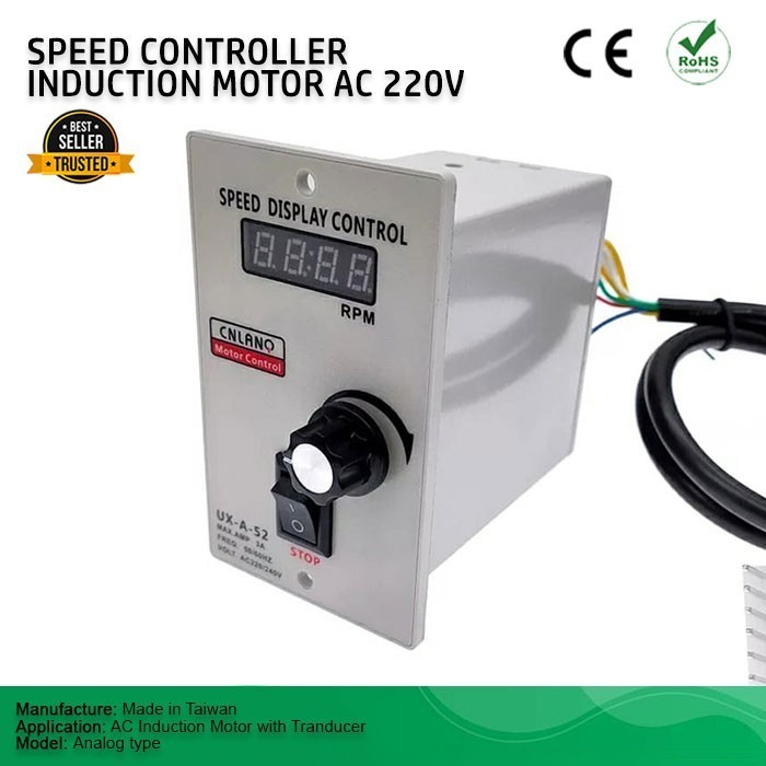 Jual ANALOG SPEED CONTROLLER MOTOR AC 1 PHASE 220V 400 WATT DIGITAL ...
