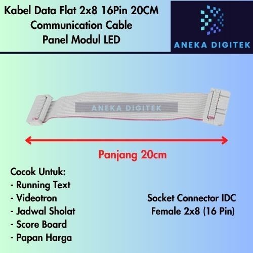 Jual Kabel Data Panel Module Modul LED P10 Running Text Videotron 20CM ...