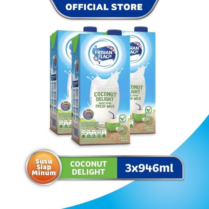 Jual Frisian Flag Purefarm Susu UHT Coconut Delight 946ml [3 pcs] | Shopee Indonesia