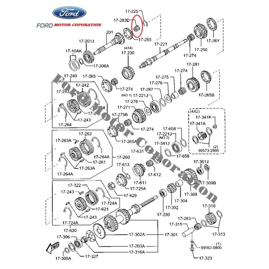 Jual Bearing bambu neddle input shaft Ford Ranger TDI everest old Mazda ...