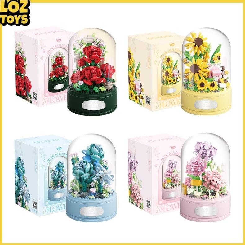 Jual Mainan Lego Anak Loz Bunga Block Susun Kotak Musik Nano Block Diy ...