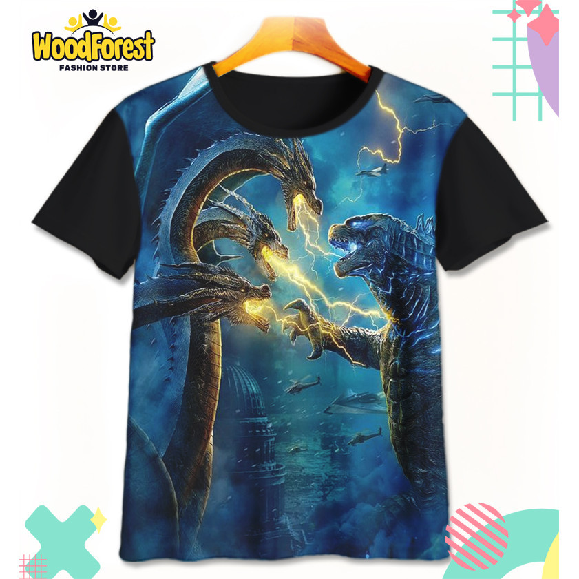 Jual Kaos Anak Godzilla v1 Baju Film Anak Godzilla vs Kong 3D Printing ...