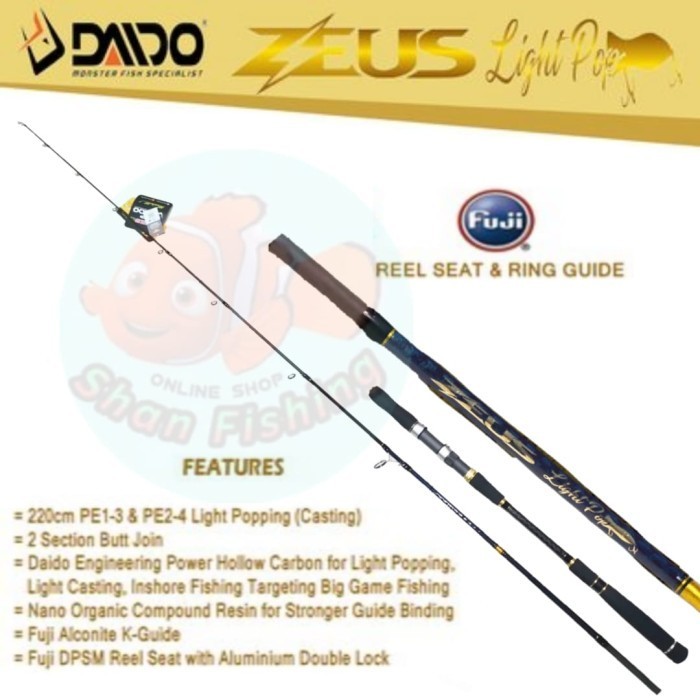 Jual Joran Popping Daido Zeus 732/220cm (packing pipa PVC) | Shopee ...