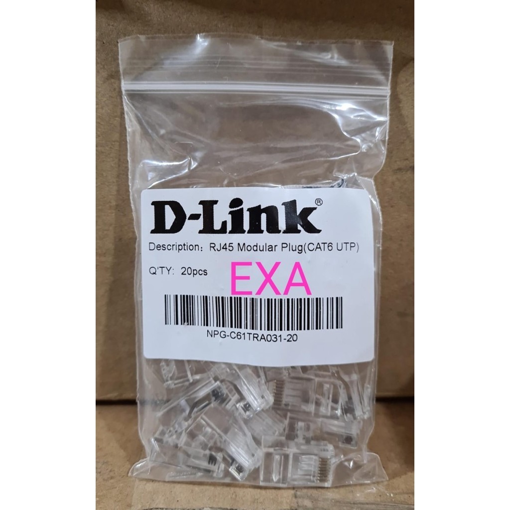 Jual DLink Connector Rj45 Cat6 isi 20 Pcs Original | Shopee Indonesia