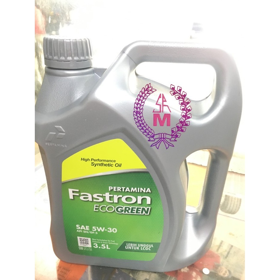 Jual Oli Pertamina Asli Fastron Eco Green LCGC SAE 5W-30 Galon 3,5 ...