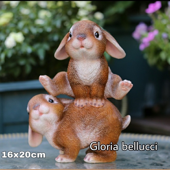 Jual PATUNG PAJANGAN KELINCI GENDONG RABBIT ANGGORA DESAIN INTERIOR ...