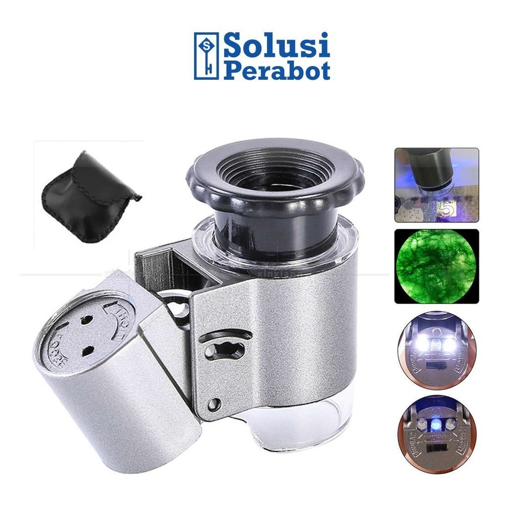 Jual Mikroskop Saku Mini LED UV 50x AG84 SP / Microscope Pocket Lab ...