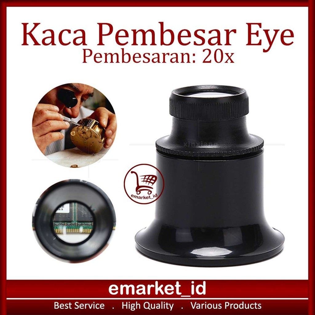 Jual Kaca Pembesar Eye 20X AG87 / Lup Mata Loop Servis Jam Tangan Jepit ...