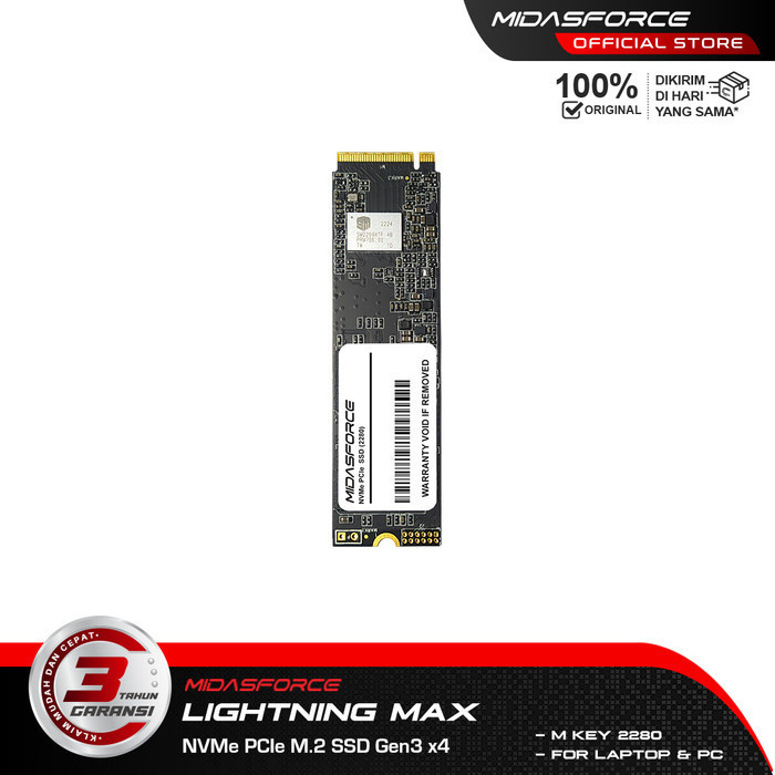 Jual SSD M.2 NVME 256GB MIDASFORCE LIGHTNING MAX PCIE GEN3 X4 | Shopee ...