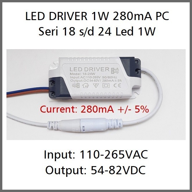 Jual Led Driver 1W 280mA 18-24x1W PC | Shopee Indonesia