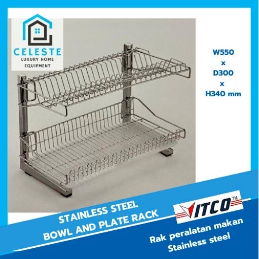 Jual Vitco Stainless Steel Multipurpose Plate Rack / Rak Piring ...
