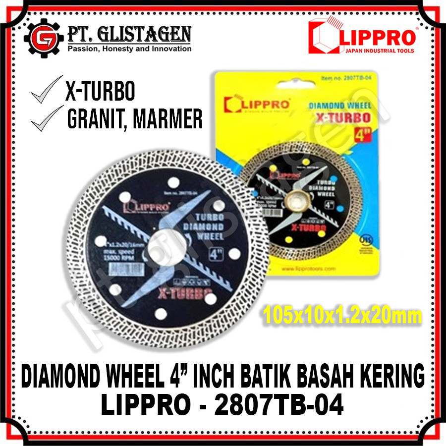 Jual LIPPRO Diamond Wheel 4" inch Granite X-Turbo Mata Potong Keramik ...