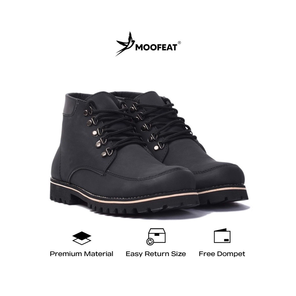 Jual Moofeat Edward Ring - Sepatu Pria Casual Boot Kulit Original Black ...