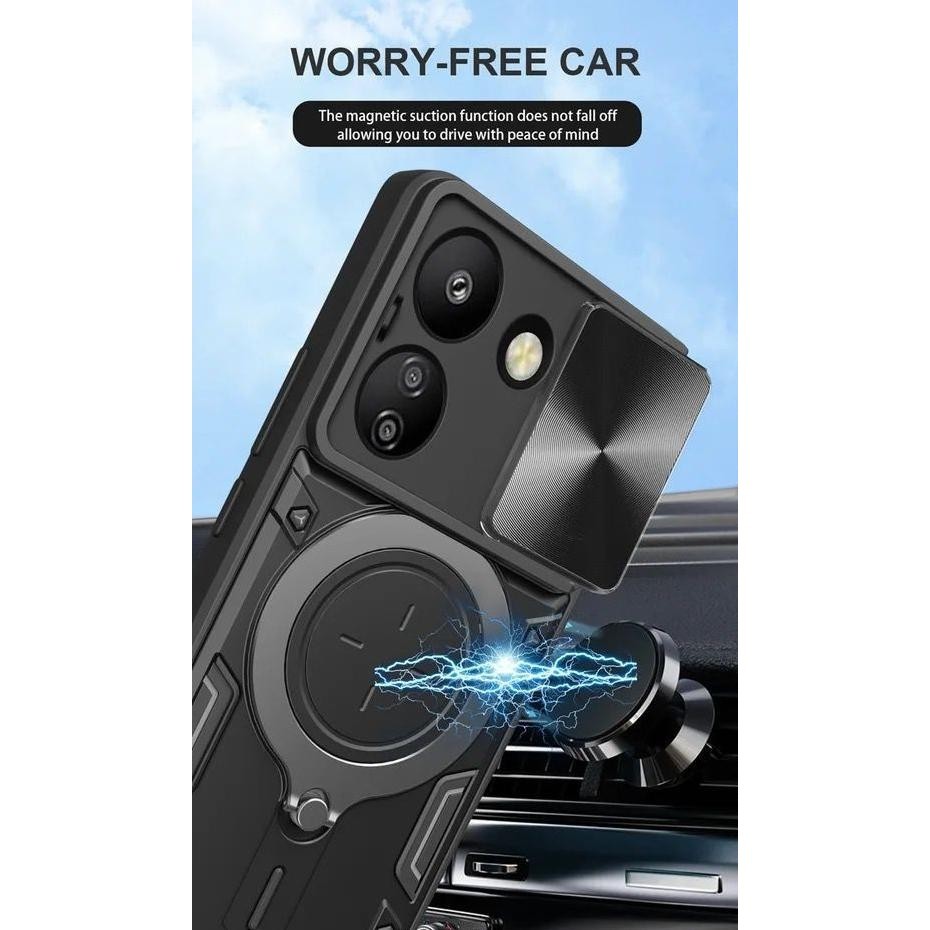 Jual Xiaomi Redmi 13C 4G Nfc Pattern Armor Ring Magnetic Case Hard ...