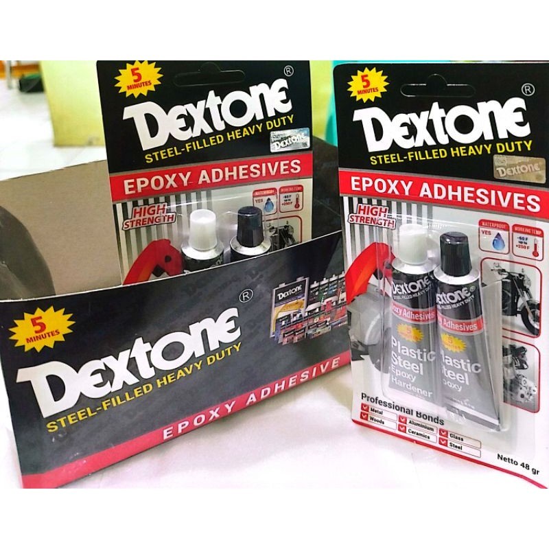 Jual Dextone Epoxy Adhesive 5 Menit Steel Kering Lem Besi Campur 48 gr ...