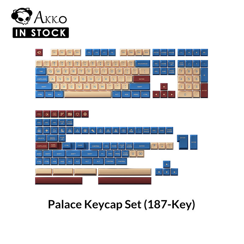 Jual Set Keycap Double-Shot PBT 187-Key Akko Palace untuk Keyboard ...