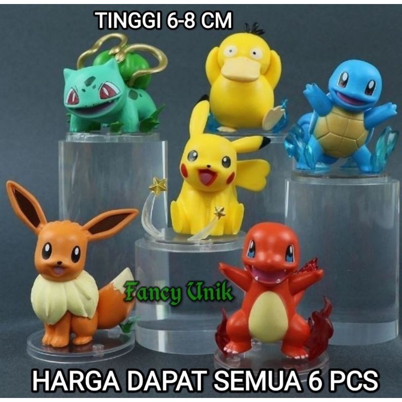 Jual Action Figure Pajangan Topper Pokemon Pikachu Charmander Psyduck ...