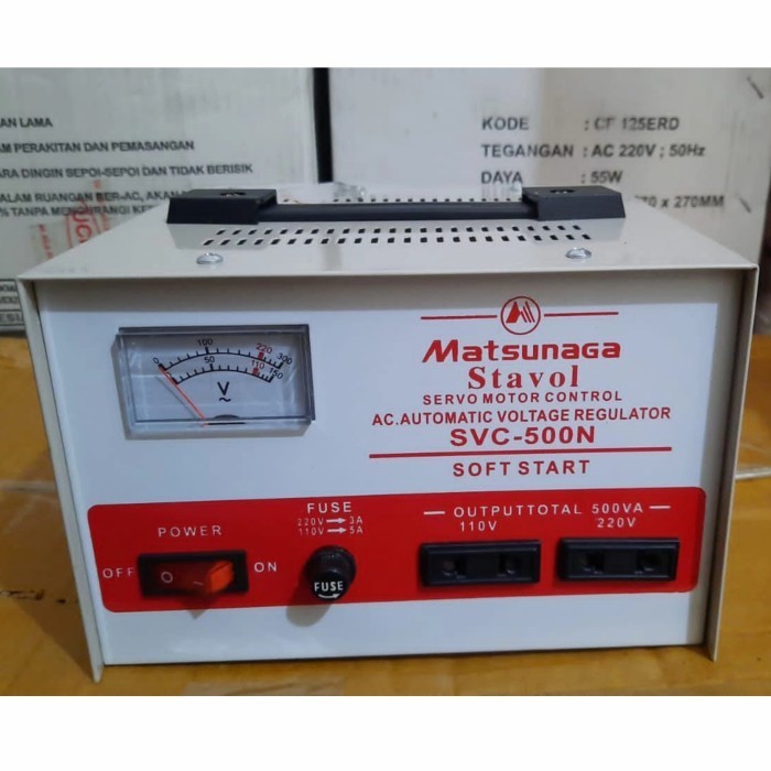 Jual 0beng STABILIZER STAVOL 500 WATT MATSUNAGA STABILISER SVC 500 N ...