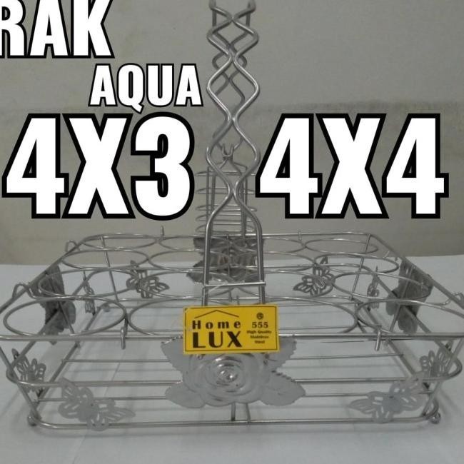 Jual Rak Aqua Stainless 12 Lobang. Keranjang Tempat Air Mineral Aqua ...