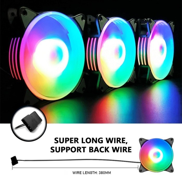 Jual Fan RGB Casing Pc Deep Cool Phantom LED 12cm 1200 rpm Molex K01 ...
