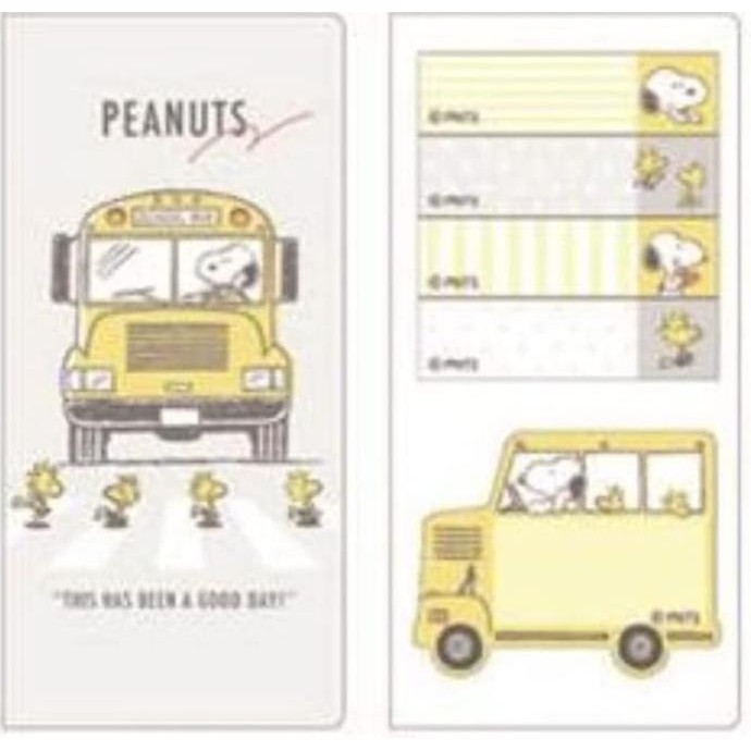 Jual Sticky Note Peanuts Snoopy School Bus Memo Pad Post It Limited ...