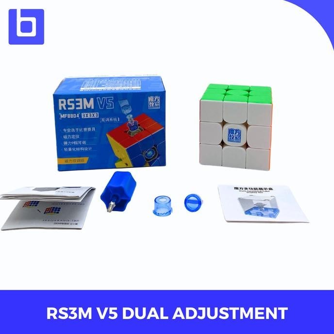 Jual Rubik 3x3 Rubik Moyu Rs3m V5 Dual Adjustment Stickerless Original ...