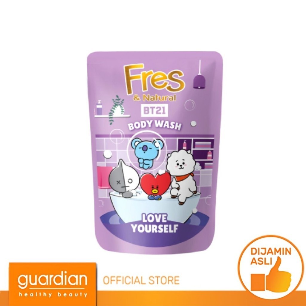 Jual Fres & Natural Sabun Mandi Cair BT21 Love Yourself Pouch 400Ml ...