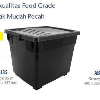 Jual Storage Container Box Plastik Premium Onyx 35L Kontainer Hitam ...