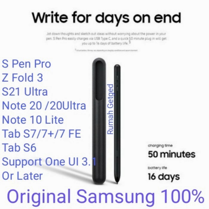 Jual SAMSUNG S Pen Pro for Galaxy Z Fold3 5G S21 Ultra Tab S7 Fe ...