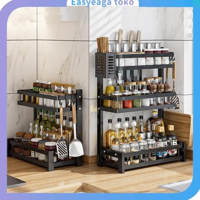 Jual Rak Bumbu Dapur Rak Penyimpanan Dapur Rak Bumbu dinding Stainless ...