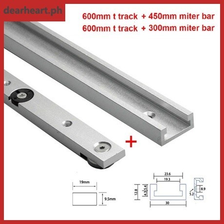 Jual 1 Set T-Tracks 300-600mm Aluminium Alloy T Slot Mitre Track dan ...