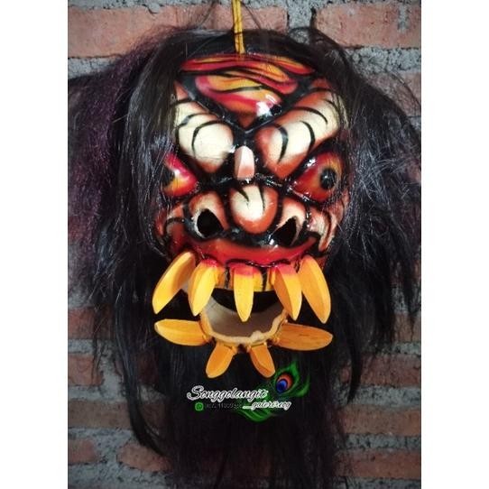 Jual Topeng Gedruk Bahan Mika Topeng Rampak Buto Rambut Panjang / Buto ...