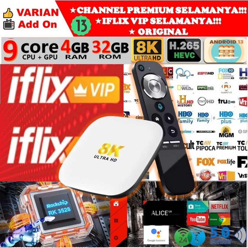Jual STB Android 13 Smart TV Box Android H96 Max M2 V13 Voice Remote Ram 4GB Rom 32GB 4/32 ...