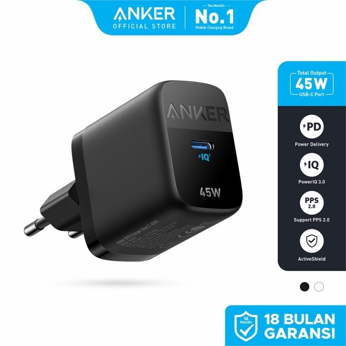 Jual Wall Charger Anker 313 Super Fast Charging 45W - A2643 | Shopee Indonesia