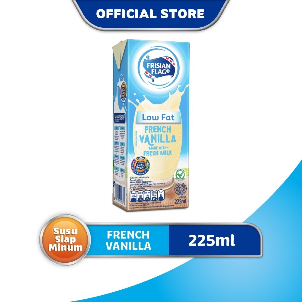 Jual Frisian Flag Susu UHT Low Fat French Vanilla 225ml - 1 pcs | Shopee Indonesia