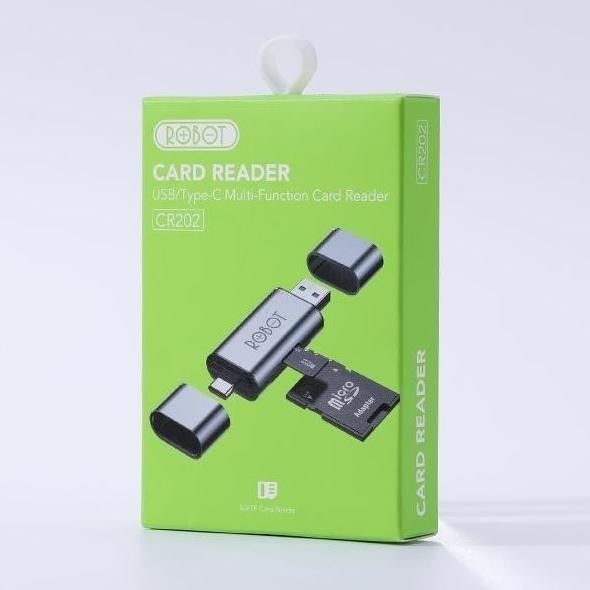 Jual Robot CR202 2in1 OTG USB 3.0 USB-C Micro SD Card Reader | Shopee ...