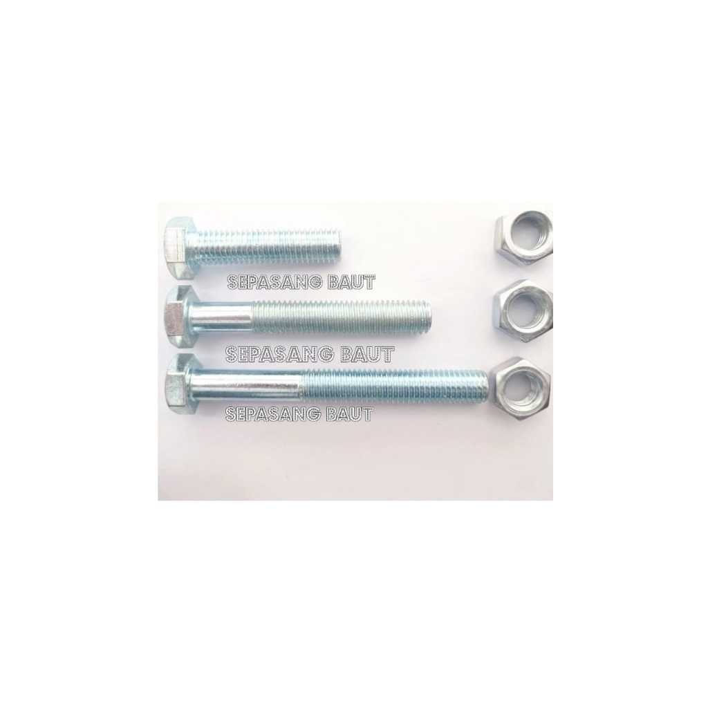 Jual BMP M16 x 80 Baut Mur Putih Hexagon Galvanis | Shopee Indonesia
