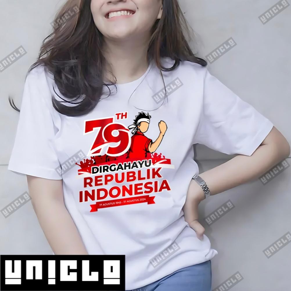 Jual Kaos 17 Agustus Hut 79Th 2024 Pria/Wanita Cotton Combed 24S Lengan Pendek / Printed 17 ...