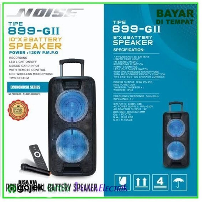 Jual Speaker Bluetoth Portable Noise 899Gii 10 Inch X 2 | Shopee Indonesia