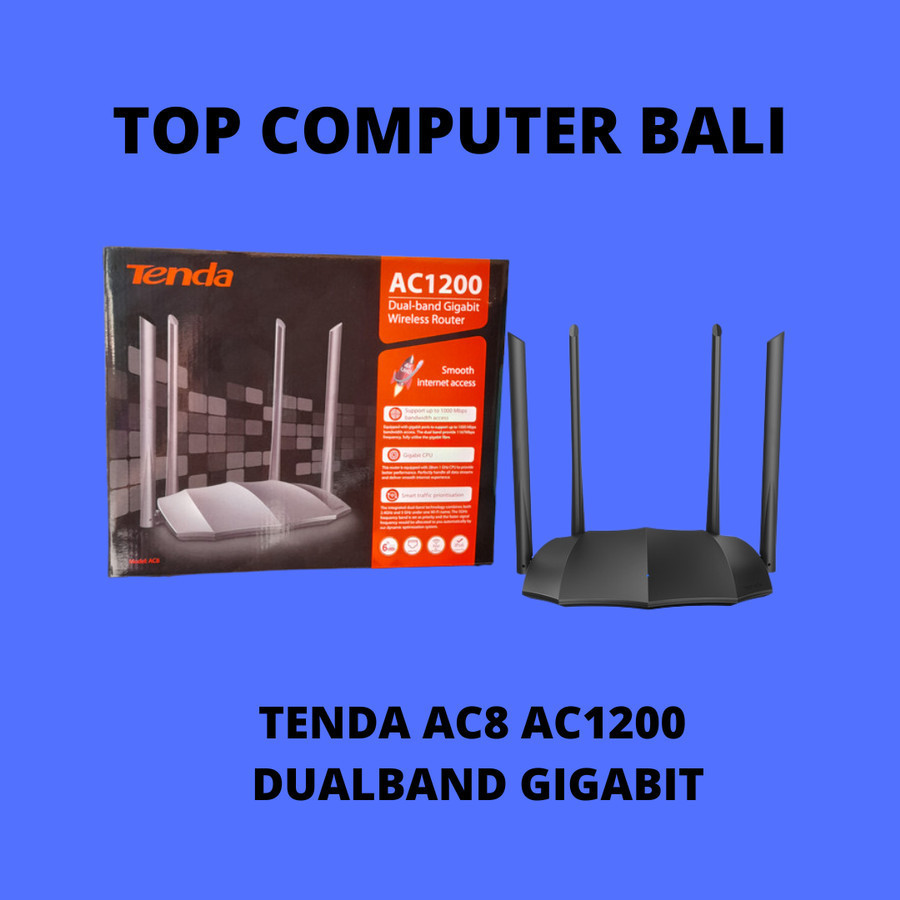 Jual tenda ac8 ac1200 dualband gigabit wireless router/ Tenda AC 8 | Shopee Indonesia